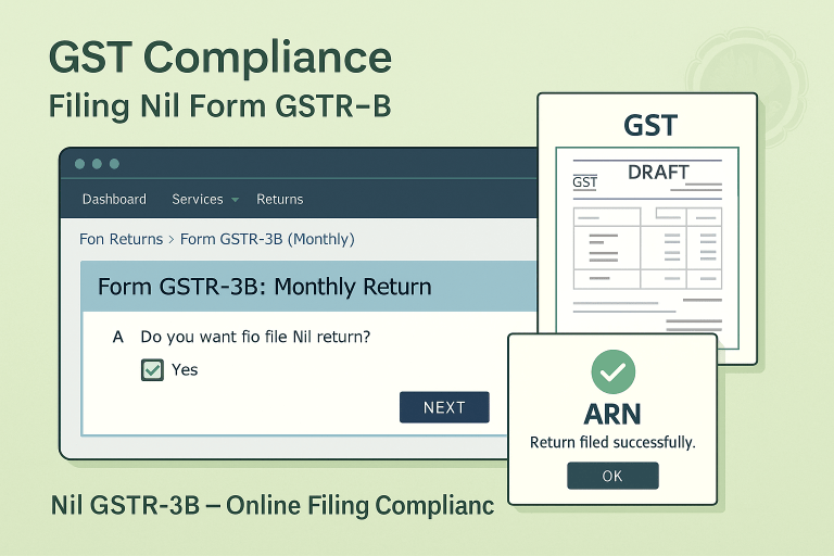 GST Compliance – Nil GSTR-3B (Online Filing) - GST Indiaguide