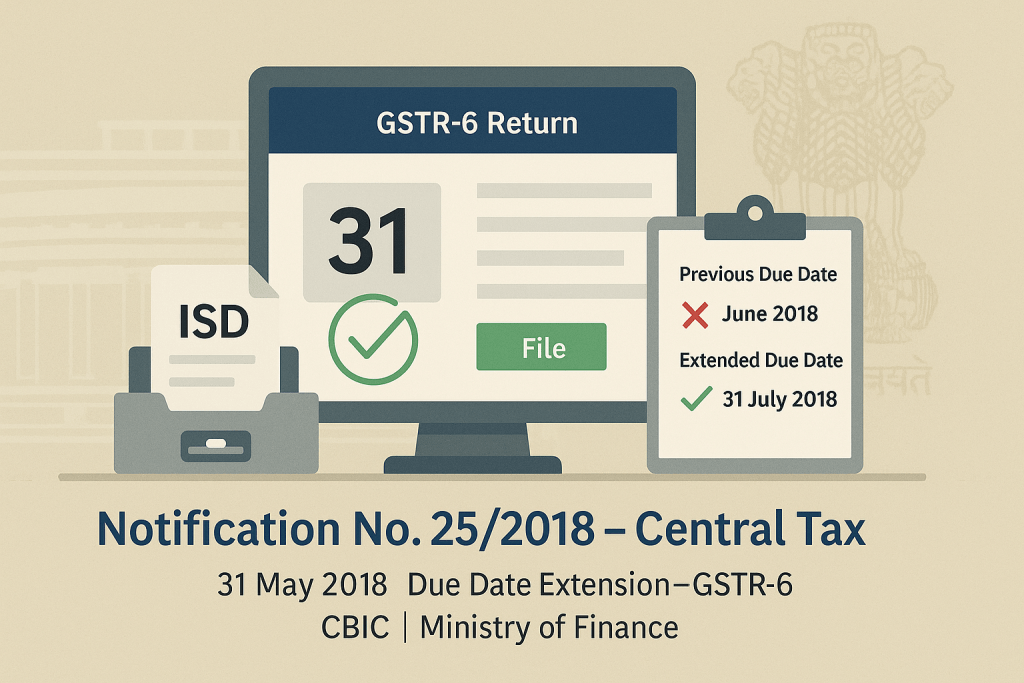Extension of Due Date for GSTR-6 Filing (ISD Returns) till 31st July ...