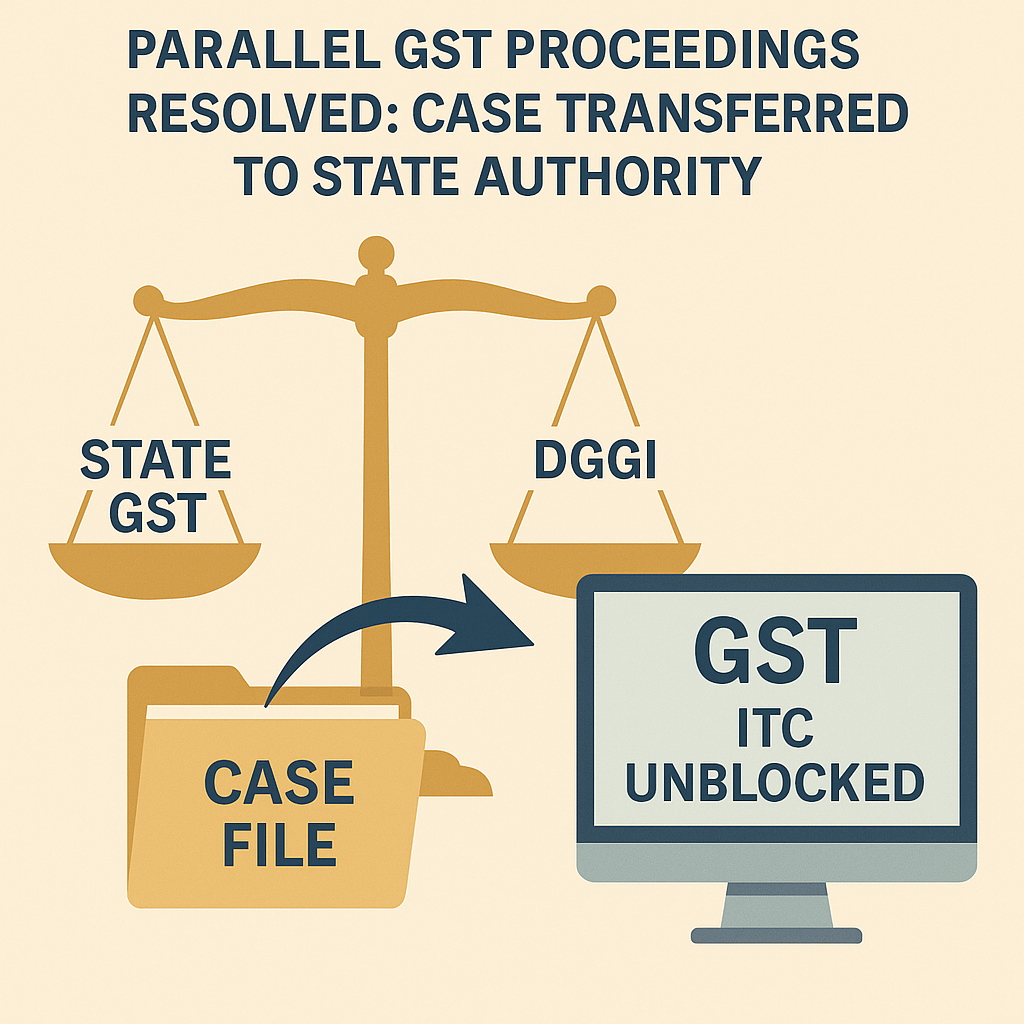 Parallel GST Proceedings Resolved: Case Transferred to State Authority ...