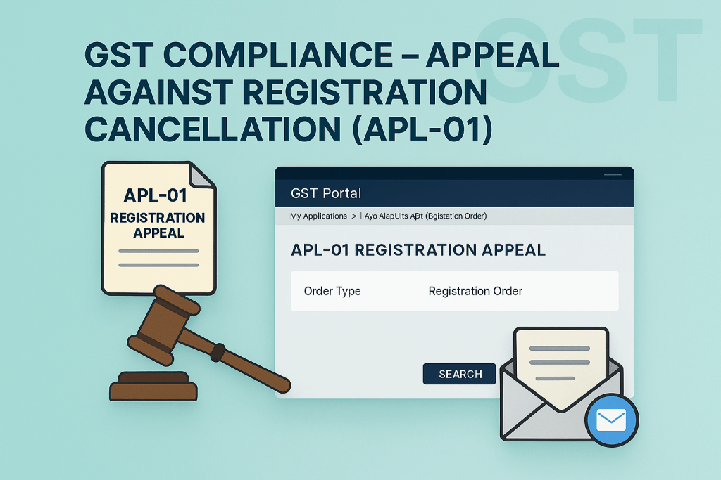 GST Compliance – Appeal against Registration Cancellation (APL-01) - GST Indiaguide