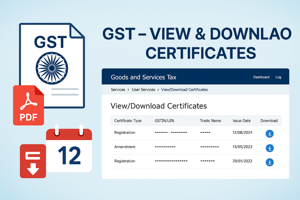 GST Compliance – View & Download Certificates - GST Indiaguide