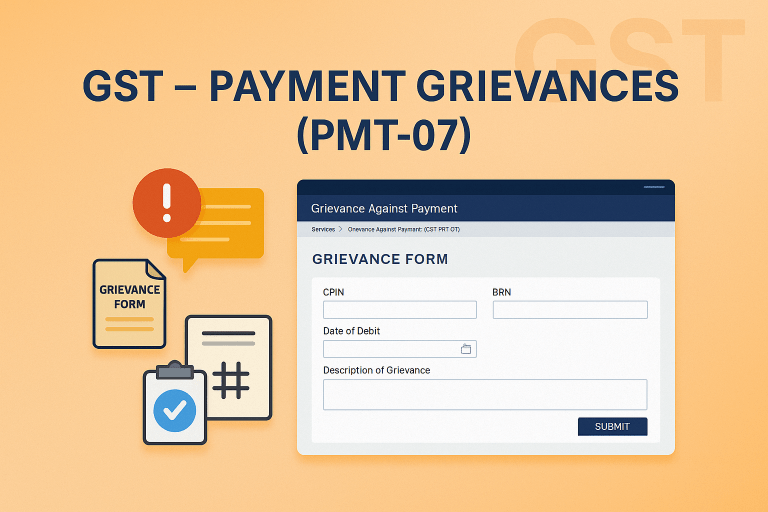 GST Compliance – Payment Grievances (PMT-07) - GST Indiaguide