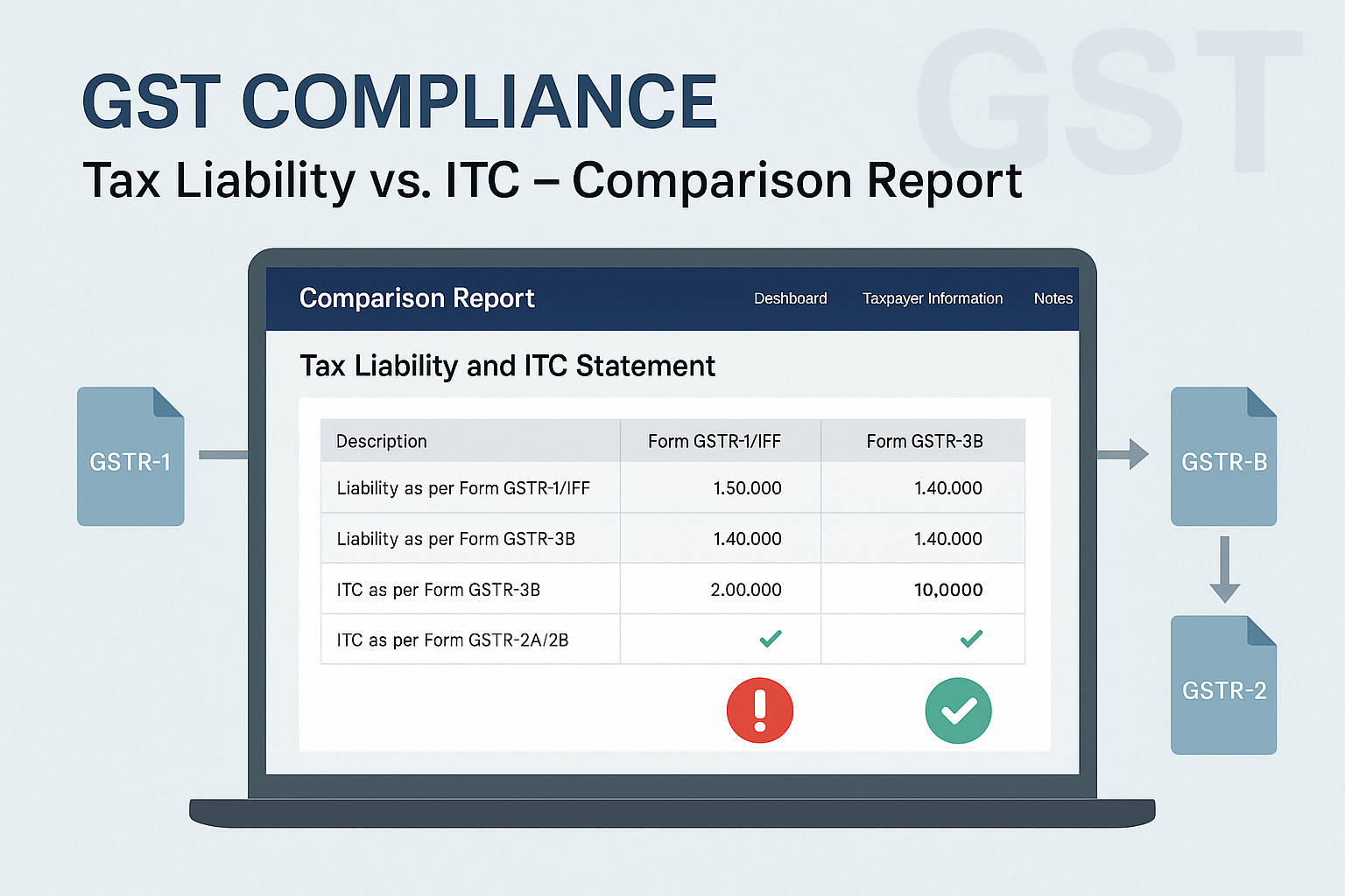 GST Compliance – Tax Liability & ITC Comparison Report - GST Indiaguide